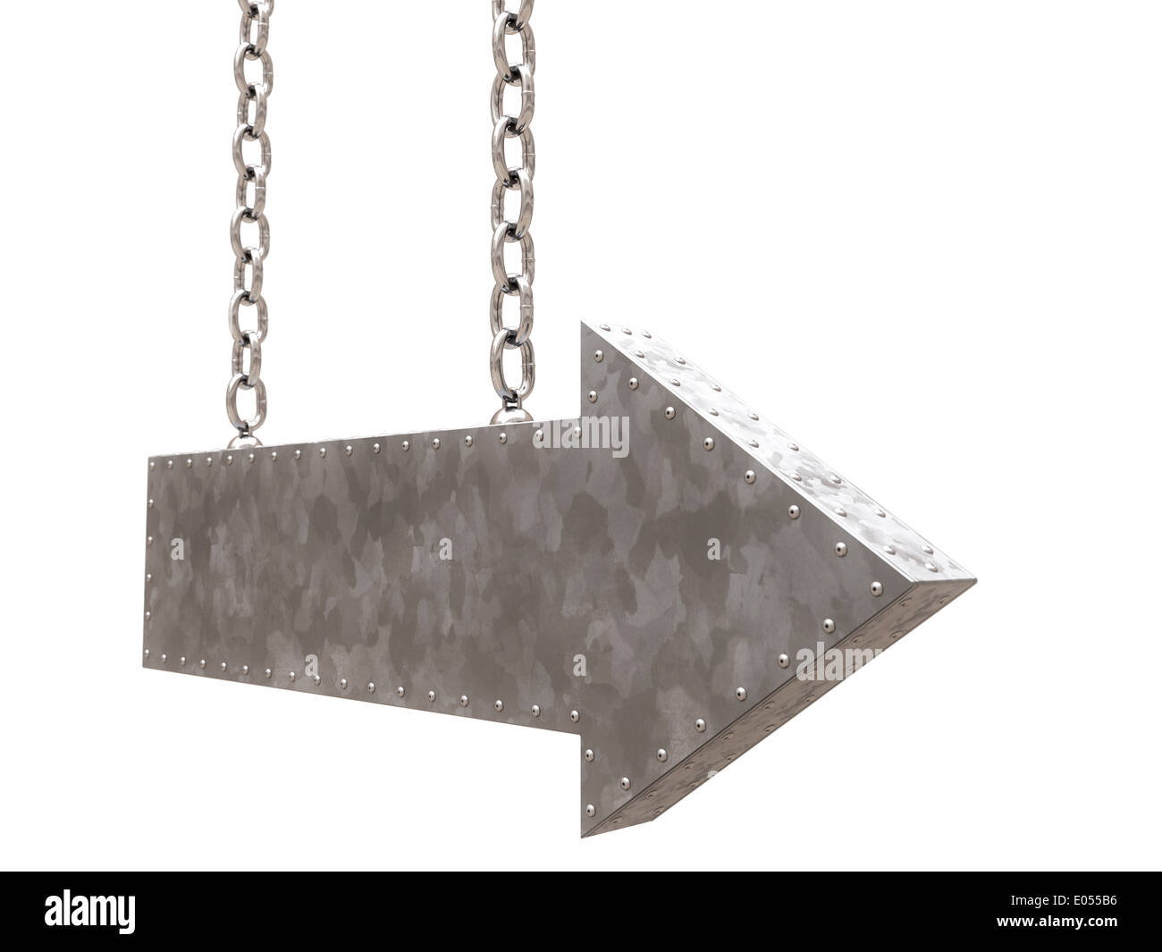 metal arrow with chains isolated on white Stock Photo - Alamy