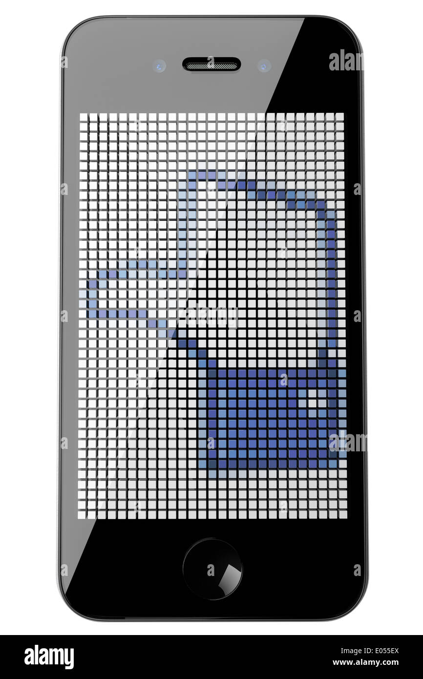 color pixeled thumbs up internet symbol isolated on white Stock Photo ...