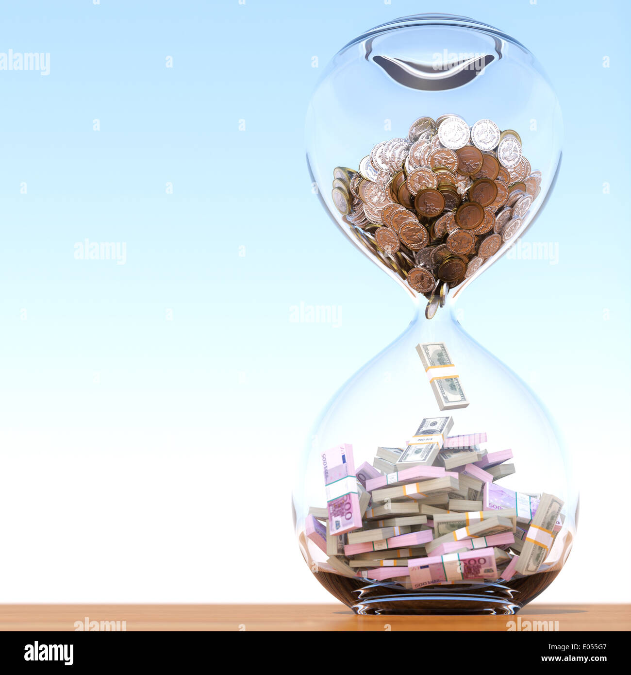 business growth and wealth over time (money in the sand clock ...