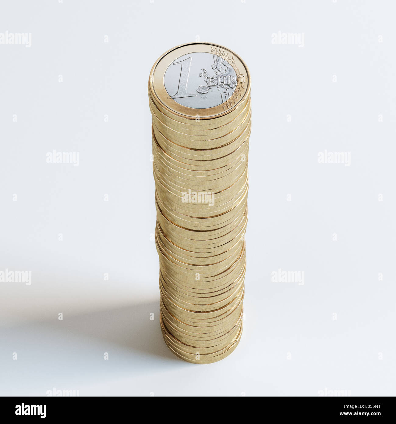 Stack Of 1 Euro Coins (Close-Up Picture Stock Photo - Alamy