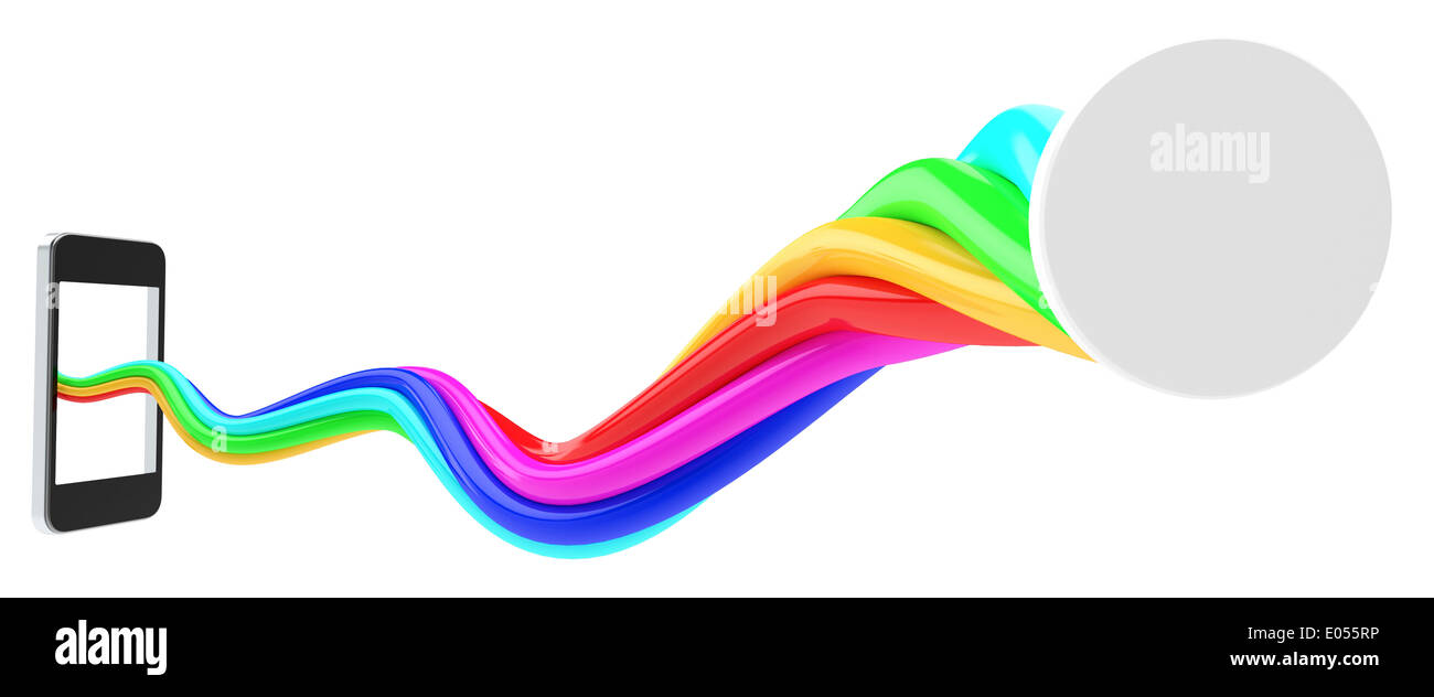 bright and pleasant world of information in your smartphone ( isolated ...