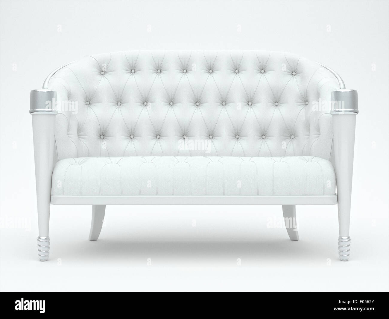white sofa on white background Stock Photo - Alamy