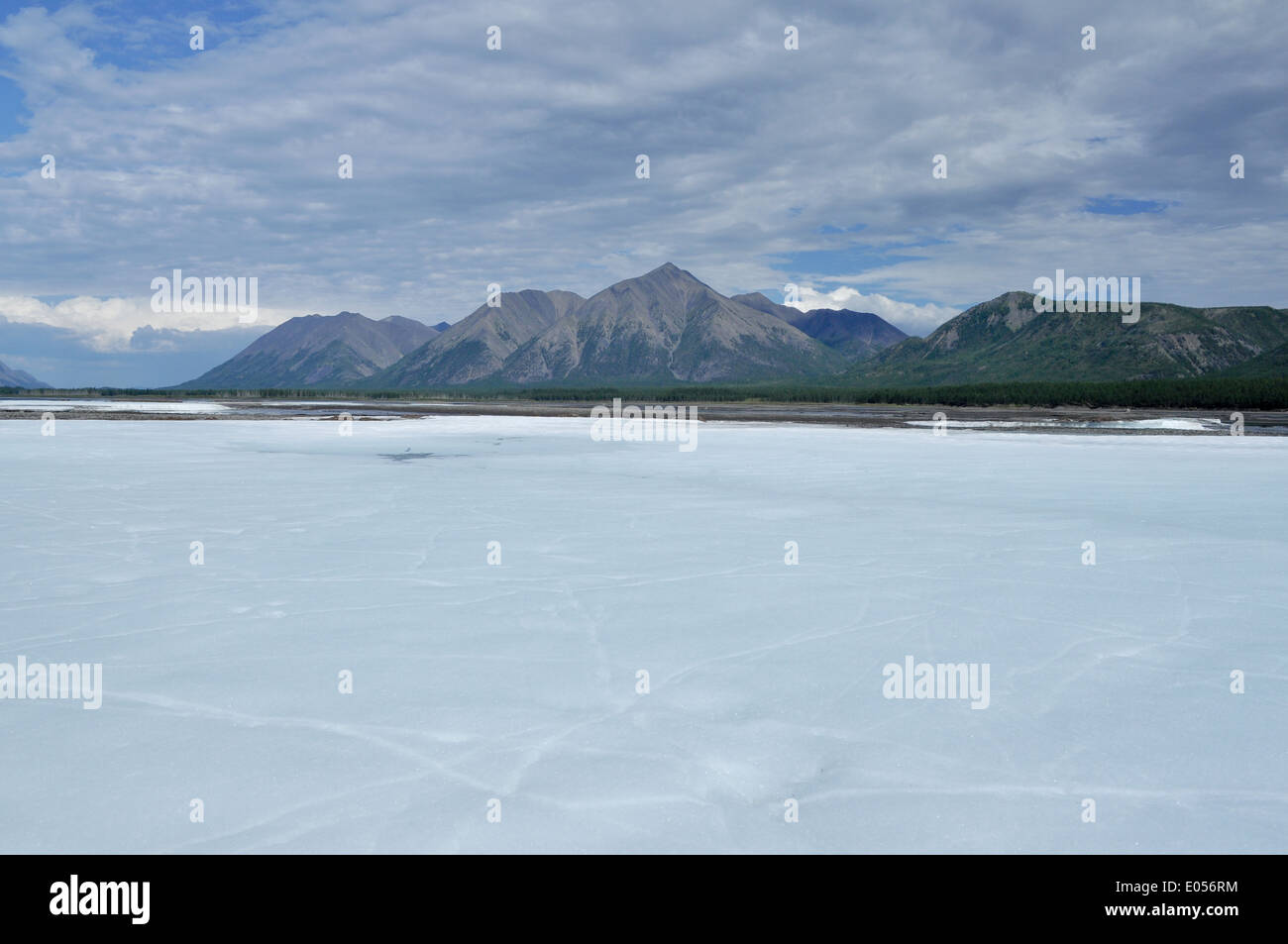 Russia, Yakutia, a ridge of Suntar-khayata, river Suntar, August. The ...