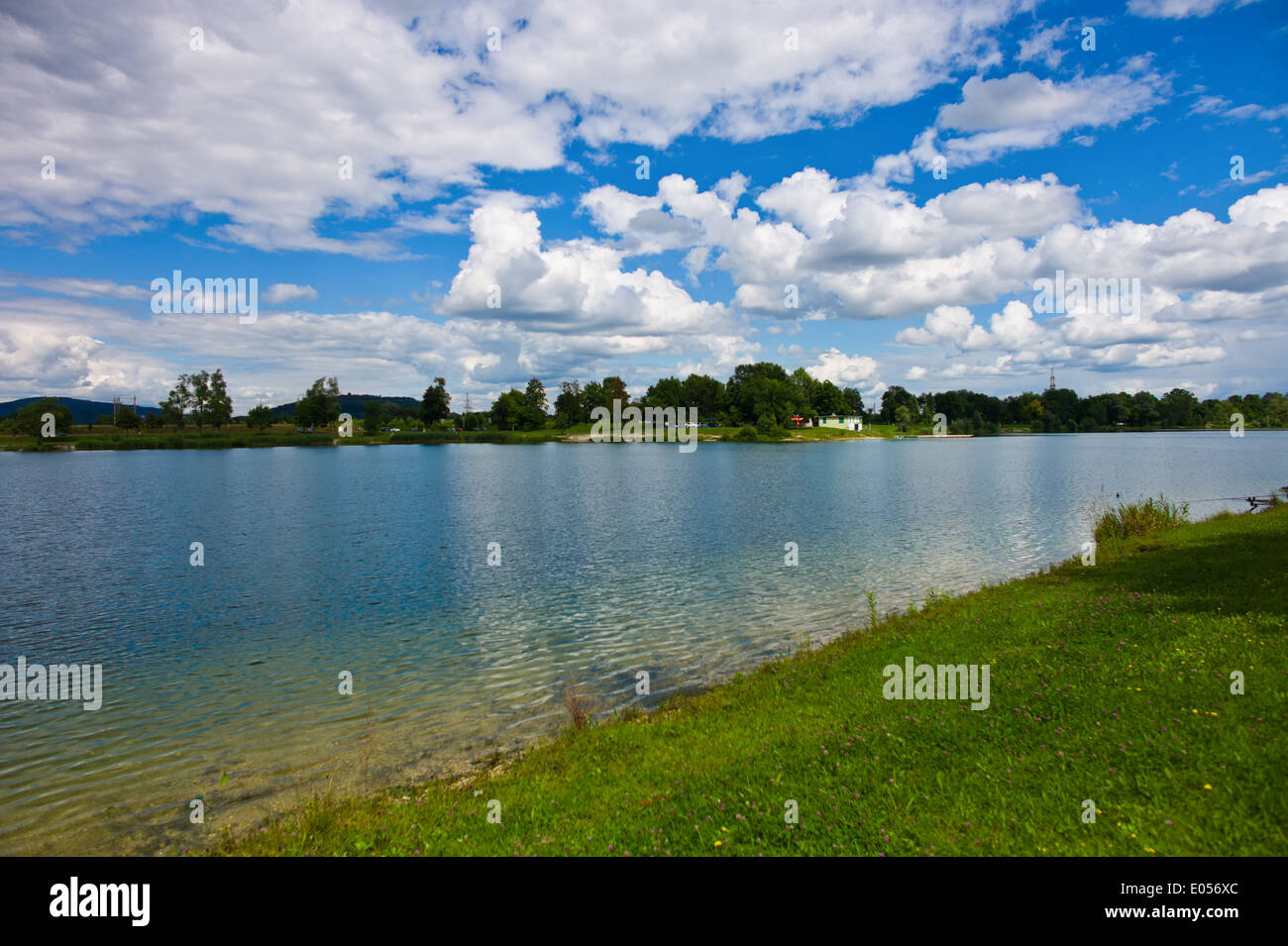 The Pichlingersee (bath lake) close to Linz, Upper Austria., Der ...