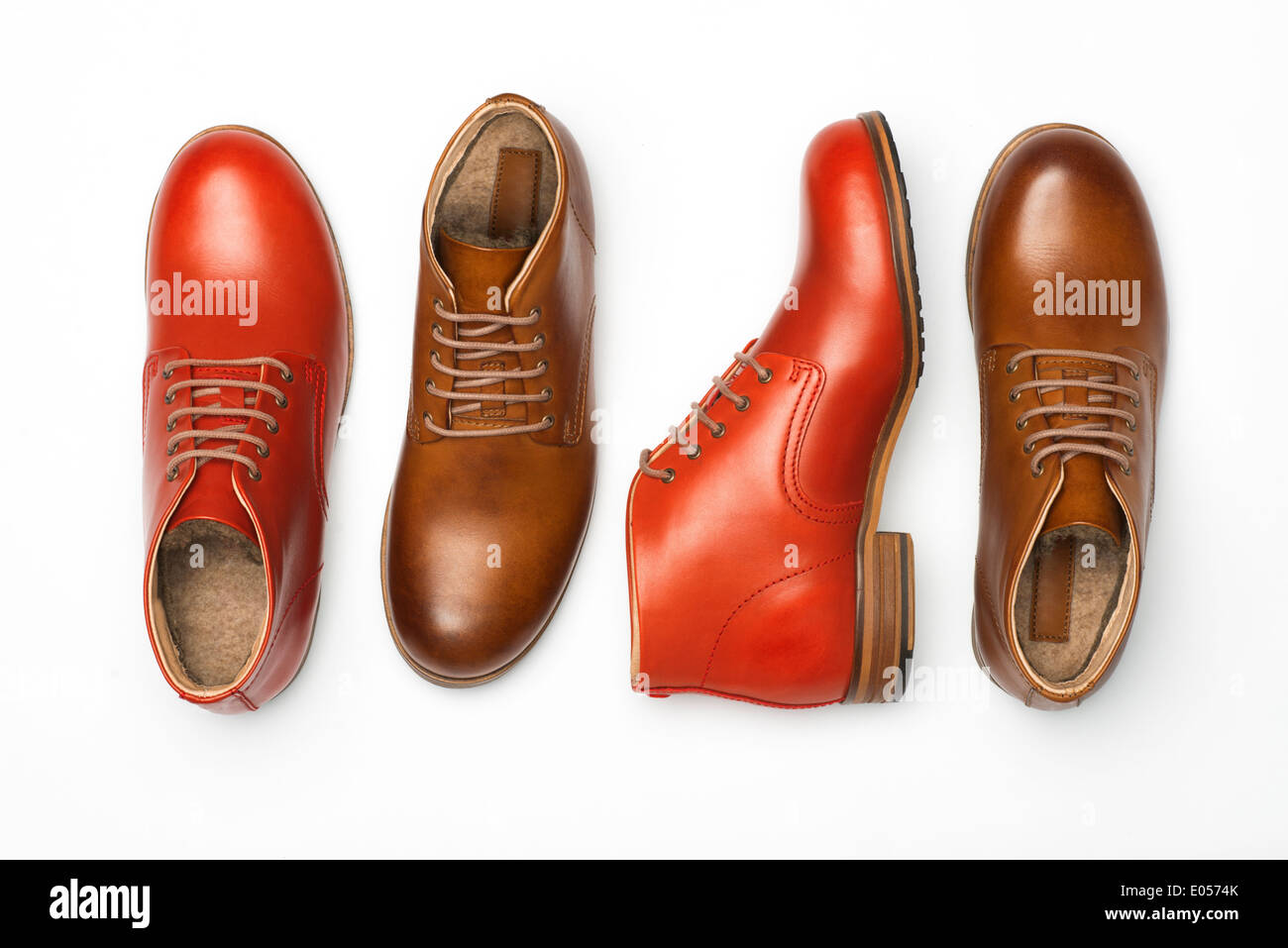 Two Pair of Men's Shoes isolated on white background Stock Photo - Alamy