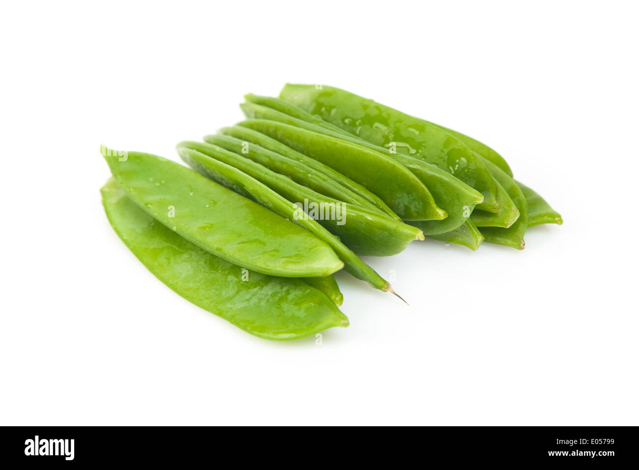 Fresh Flat Green Beans On White Background Stock Photo - Alamy