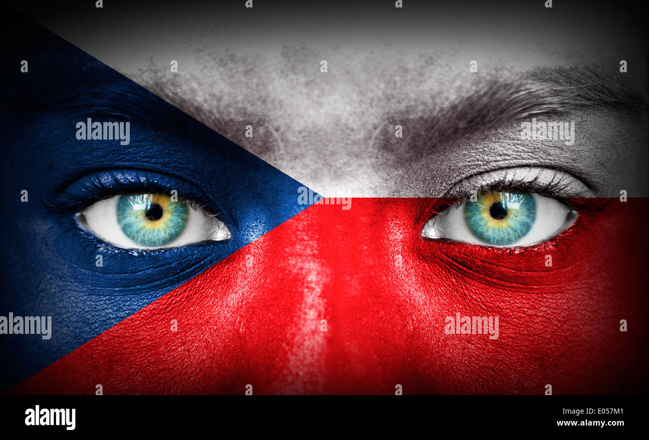 Czech flag face paint hi-res stock photography and images - Alamy