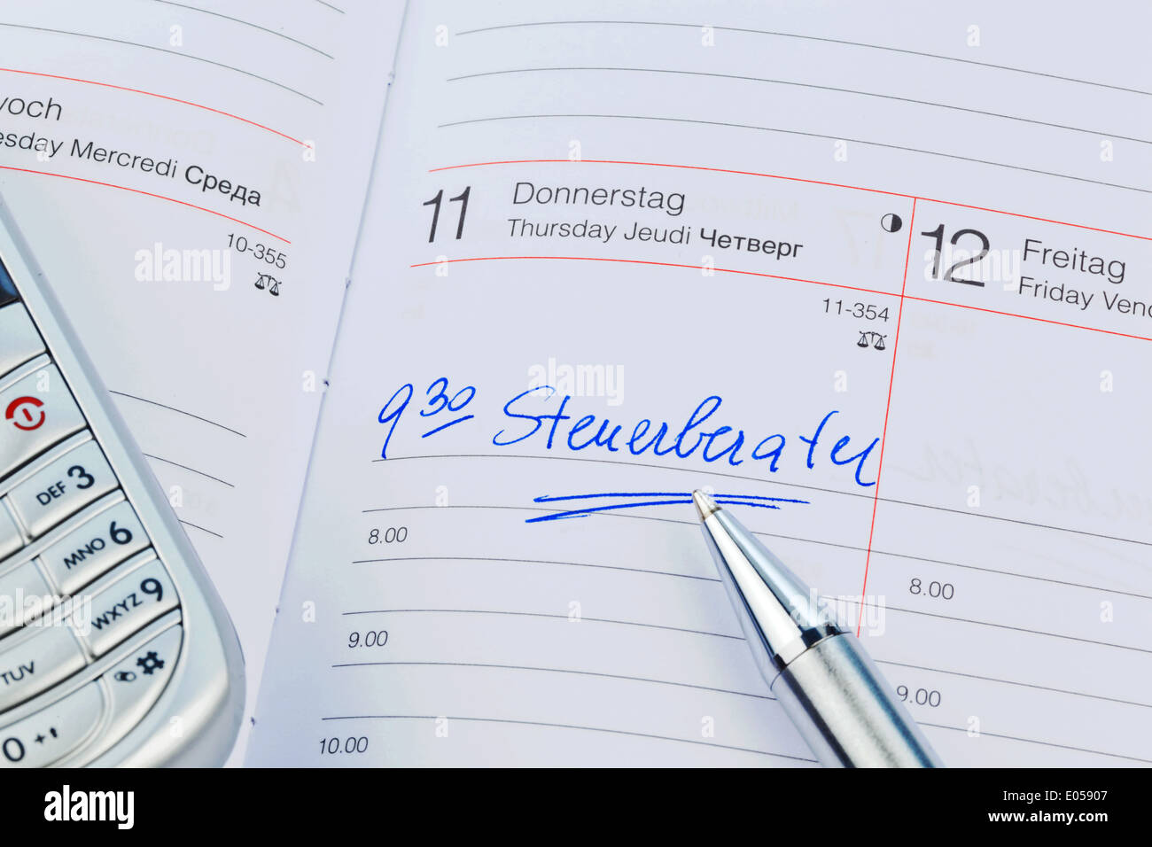 Appointment calendar with notice tax hi-res stock photography and ...