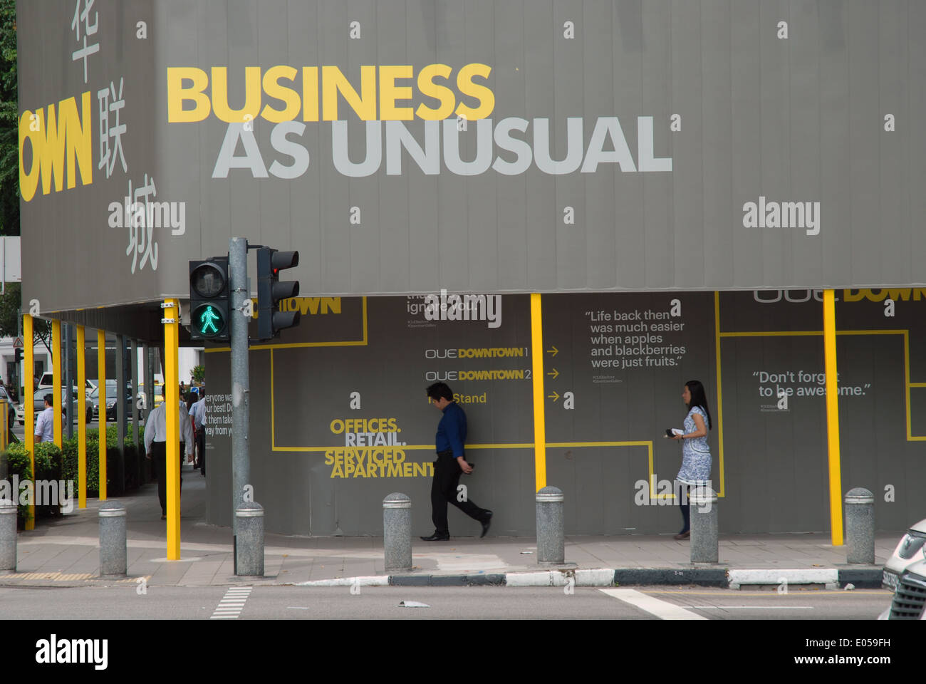 Business as Unusual Sign, South East Asia, Singapore, Financial Centre ...