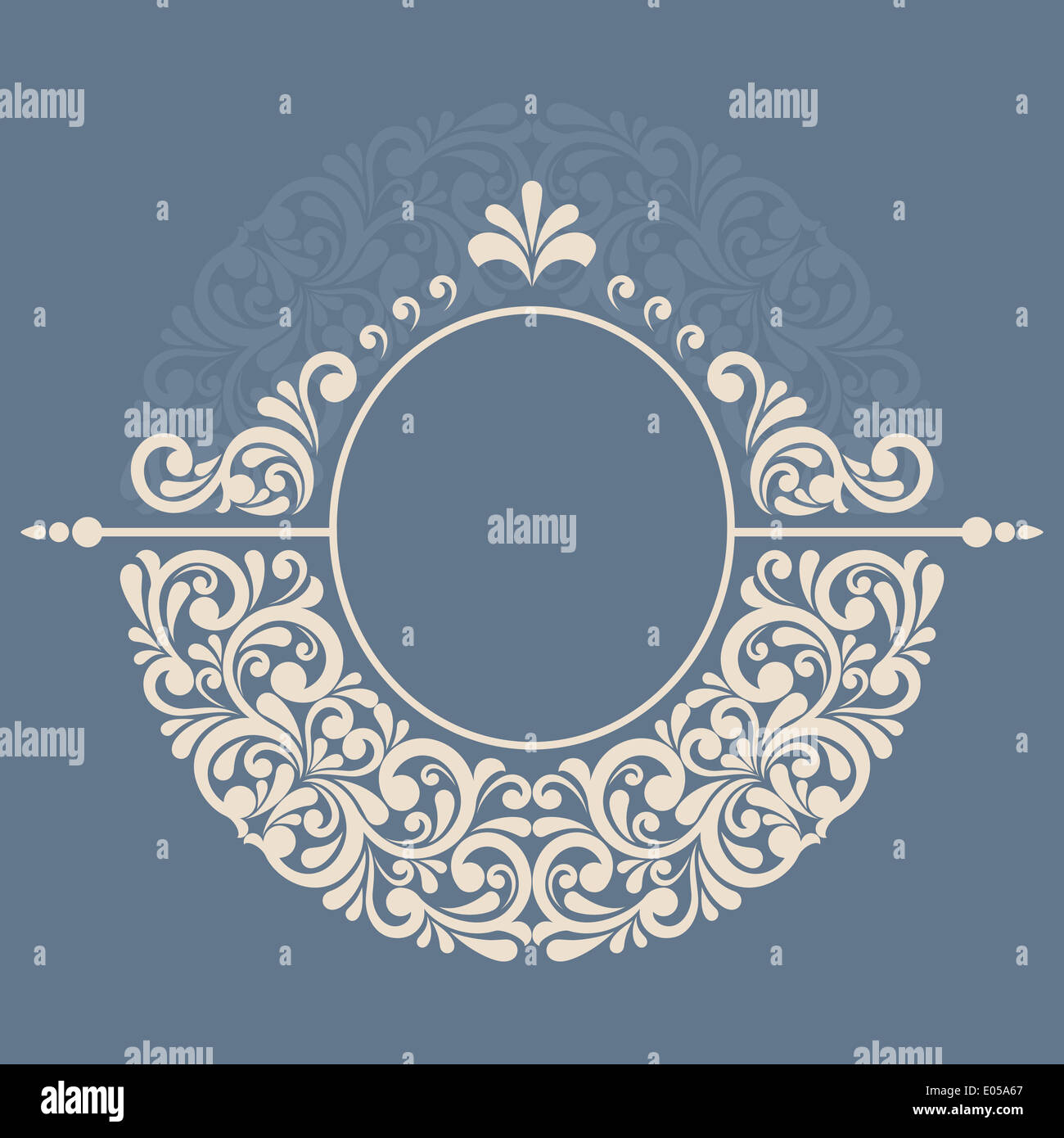 Round floral frame Stock Photo - Alamy