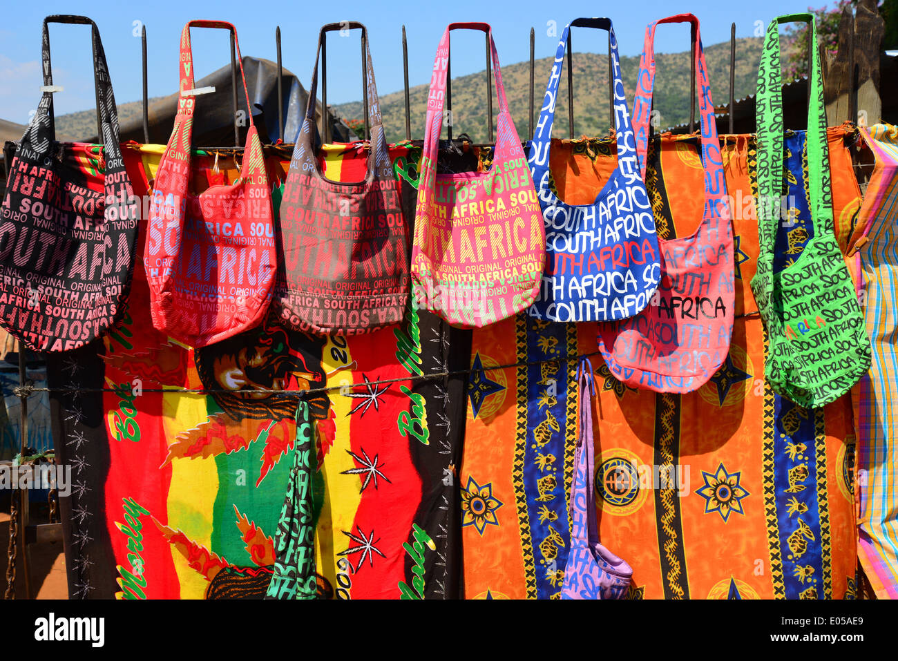African handicrafts at Curio Market, Hartbeespoort, North West Province ...