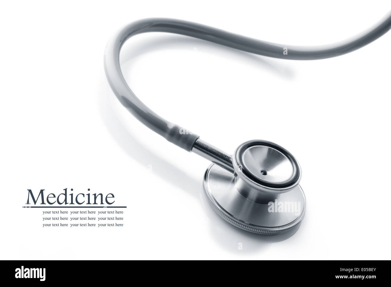 Close up view of grey stethoscope on white back Stock Photo - Alamy