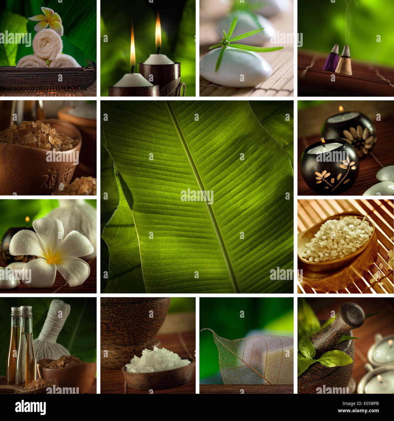 Spa theme photo collage composed of different images hi-res stock ...