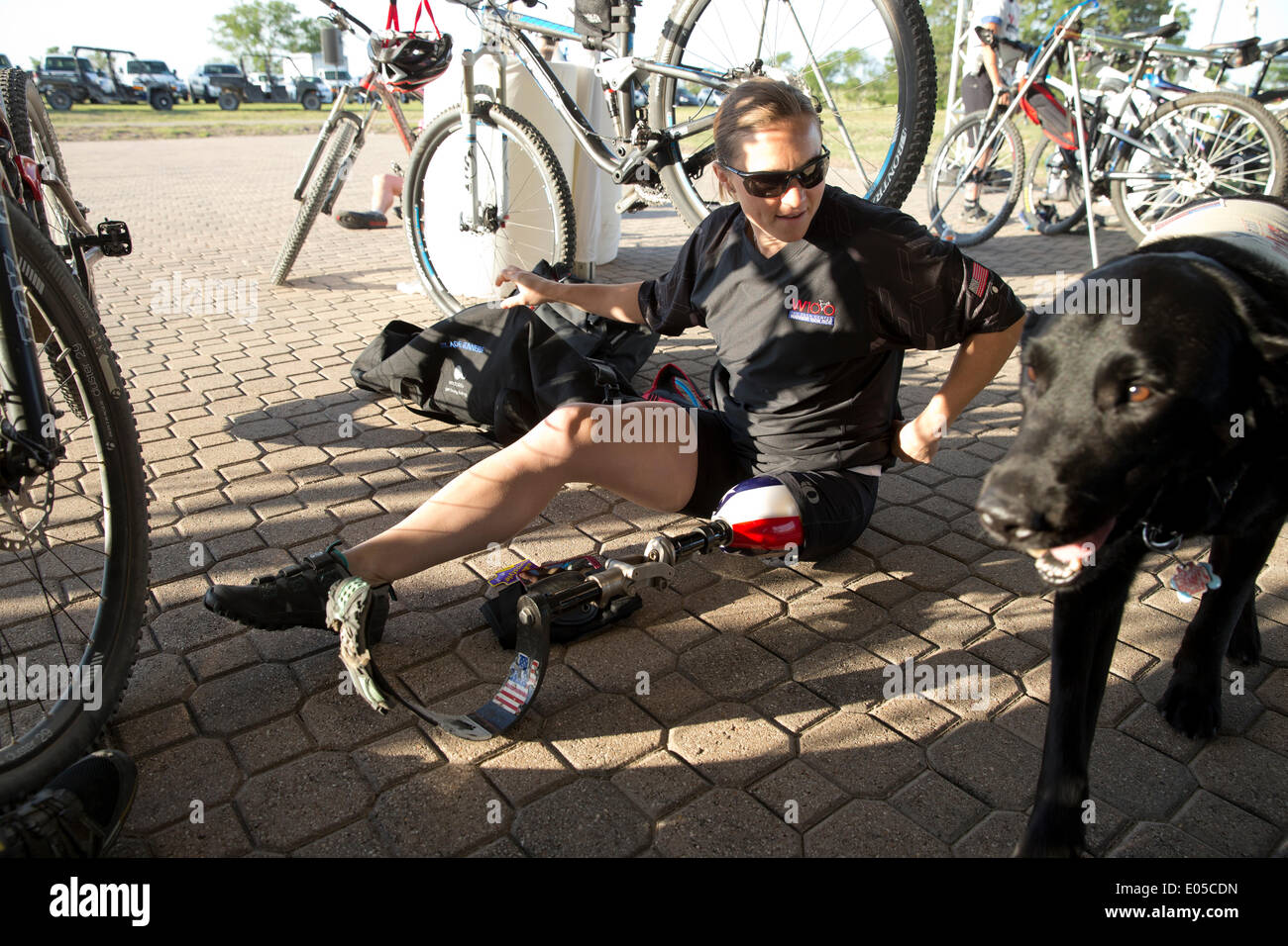 U.S. Army veteran Melissa Stockwell readies herself to ride at former ...