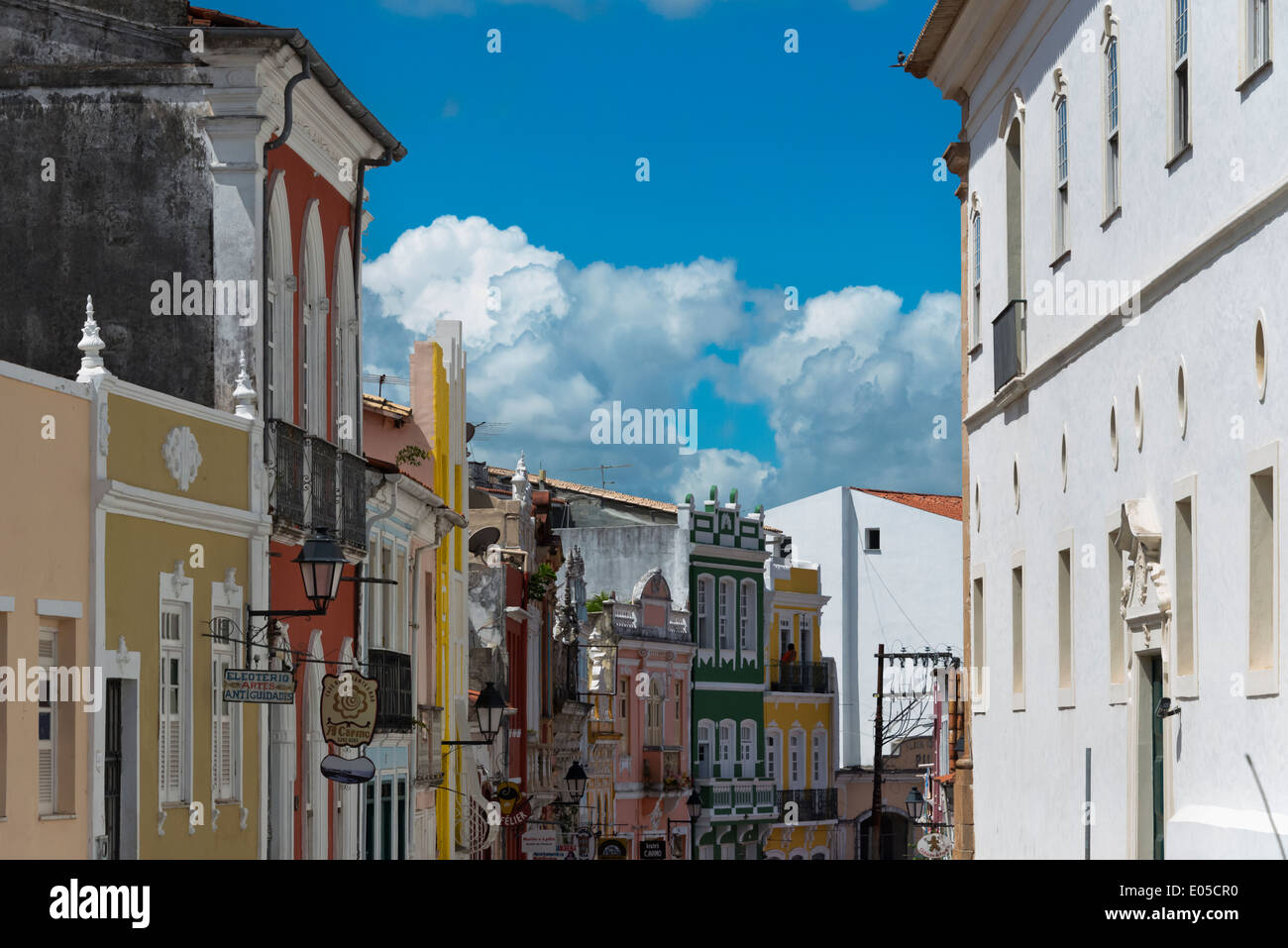 Historic buildings in Pelourinho District, Salvador (UNESCO World Heritage site), Bahia State ...