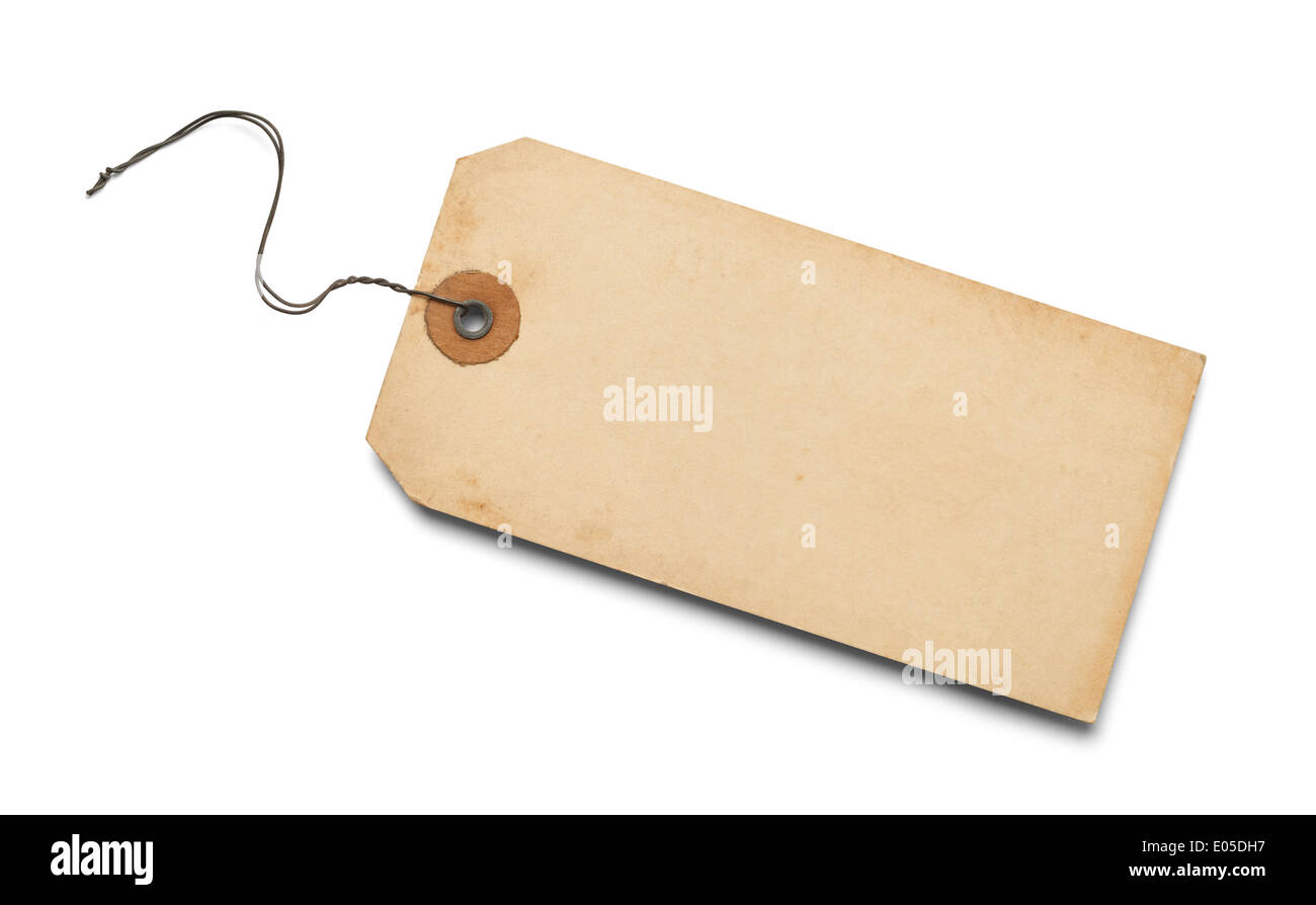 Large Brown Tag with Copy Space Isolated on white Background Stock ...
