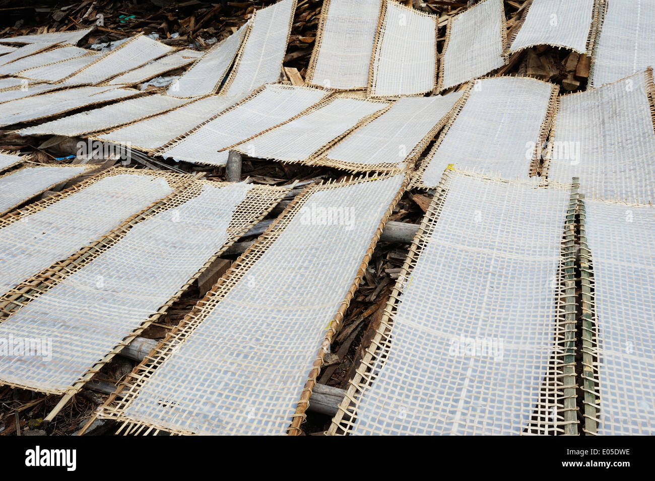 Rice drying in the open air Stock Photo - Alamy