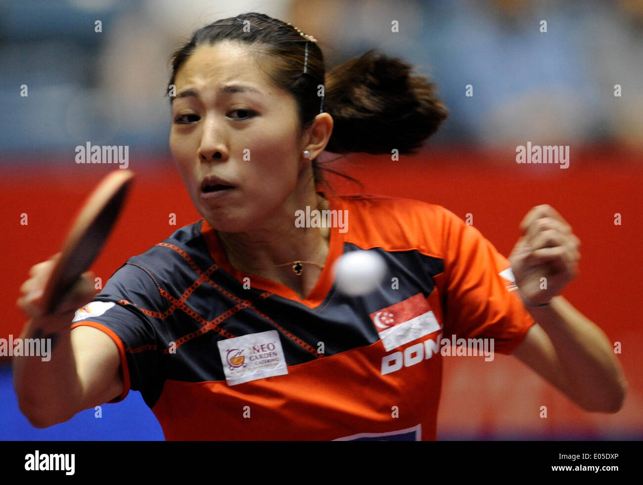 Tokyo, Japan. 3rd May, 2014. Yu Mengyu of Singapore plays against ...