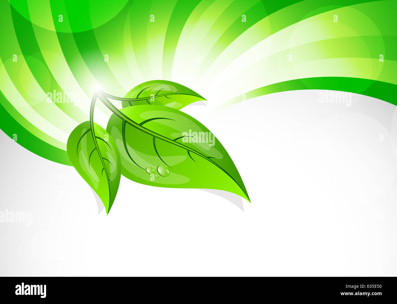 Spring green background with leaves. Abstract illustration Stock Photo ...