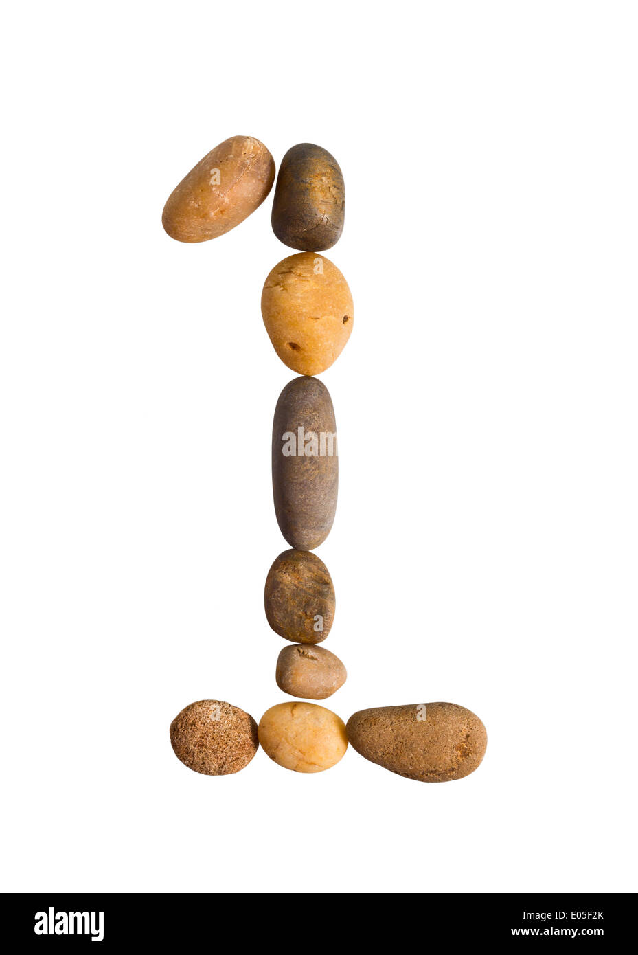 Number 1 made by small rocks on isolate background Stock Photo - Alamy