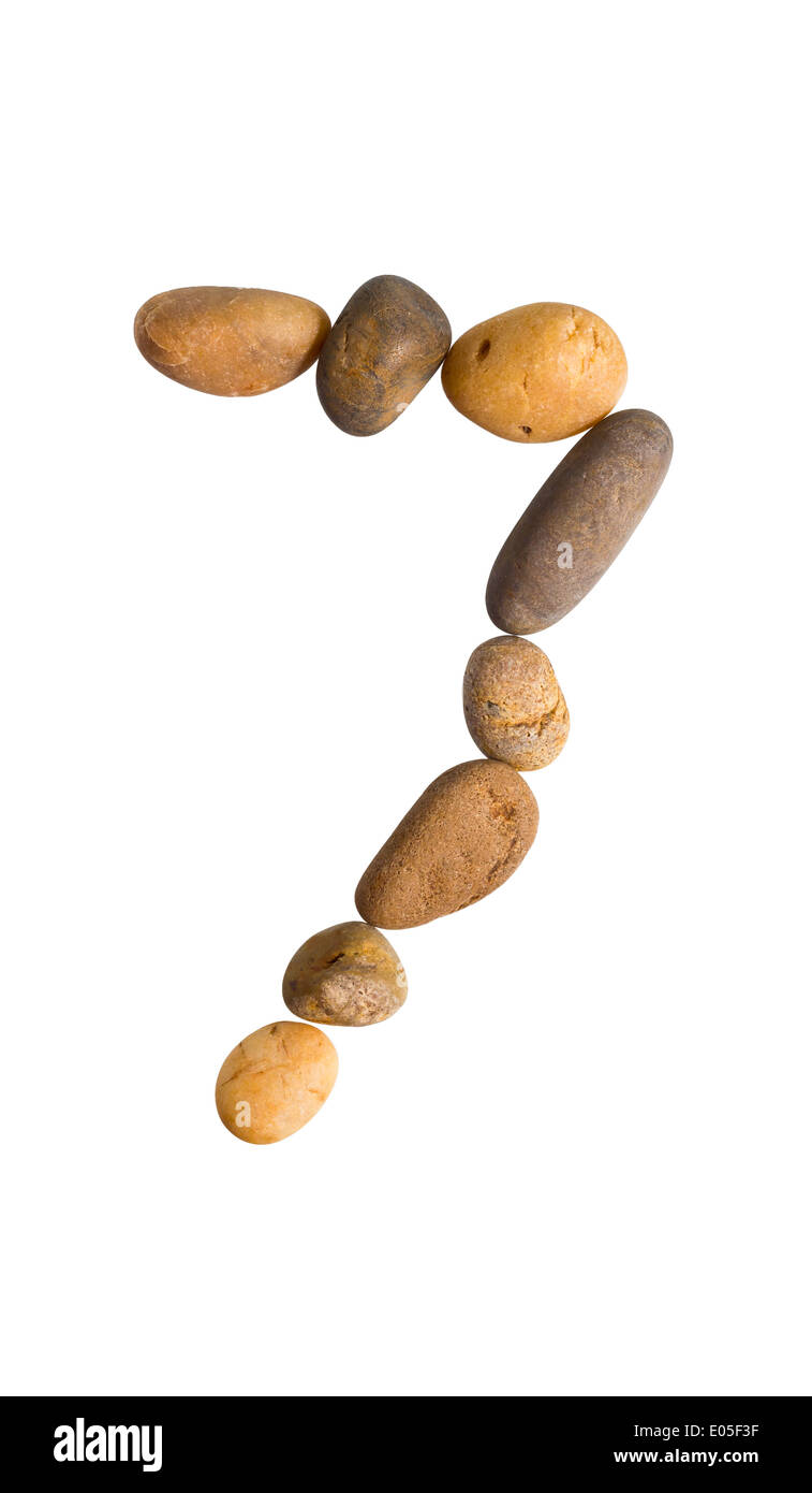 Number 7 made by small rocks on isolate background Stock Photo - Alamy