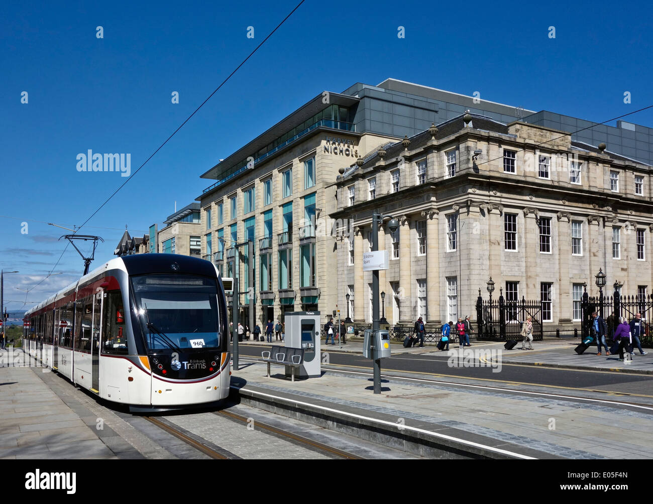 Edinburgh tram at St. Andrew Square stop in Edinburgh Scotland and ...