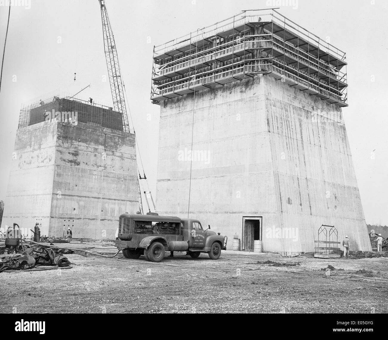 The construction of the S-IC Test Stand, an essential structure for ...