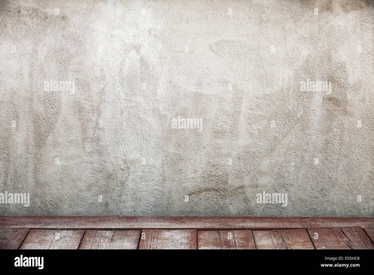 Empty interior background with wooden floor and concrete wall Stock ...
