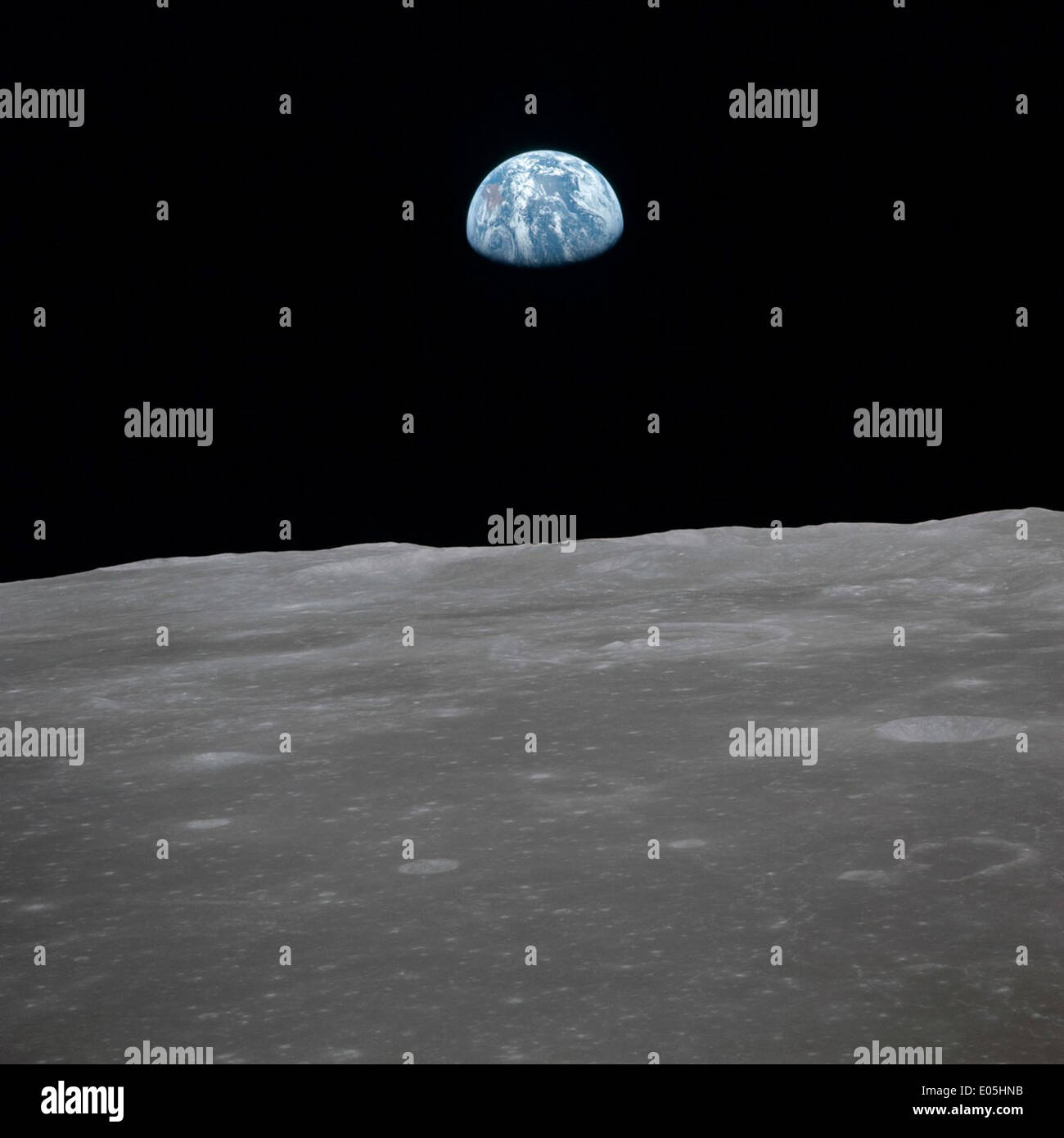 An iconic image taken during the Apollo 11 mission, showing the Moon's ...