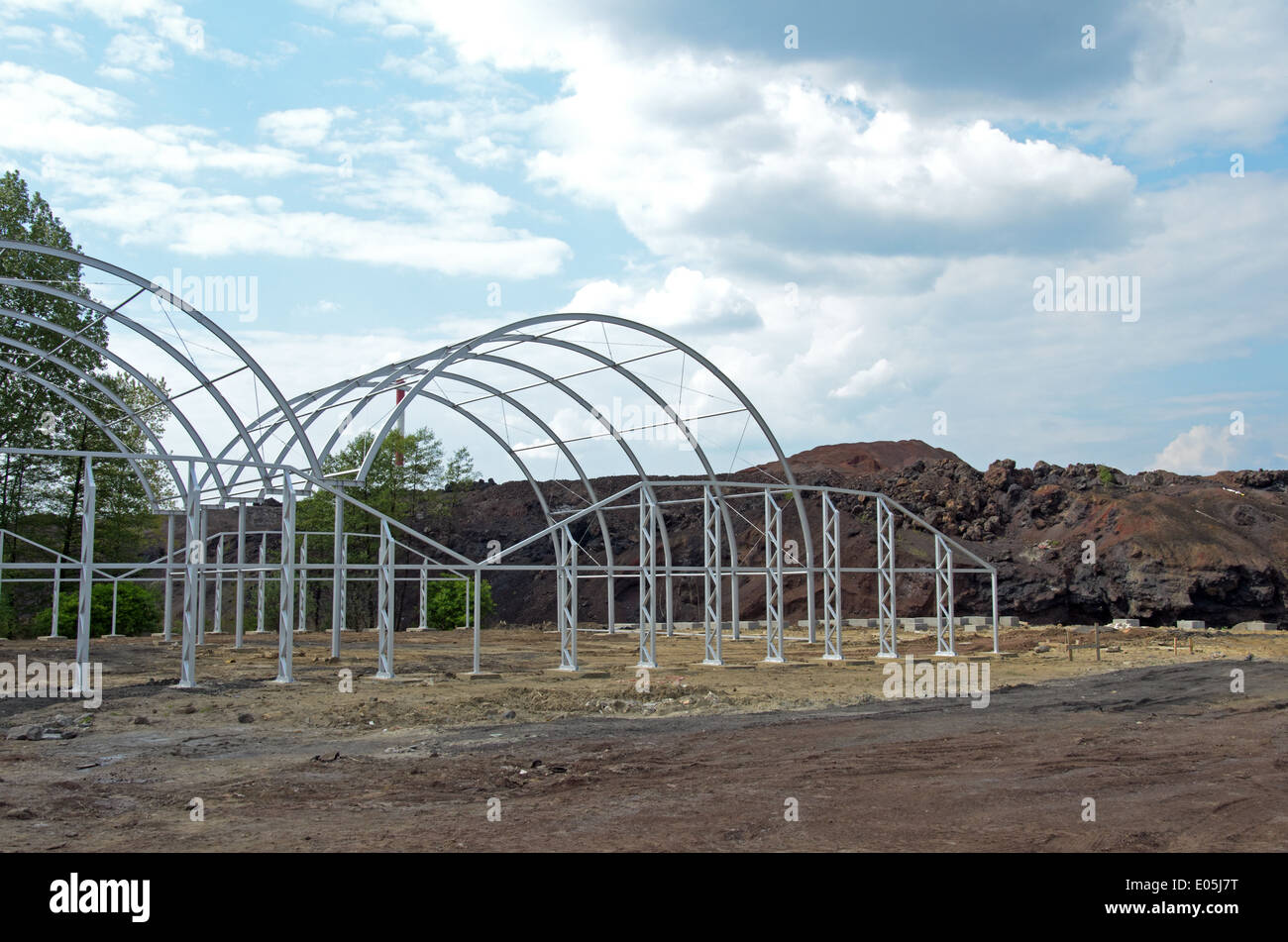 Photo of construction site of modern warehouse Stock Photo - Alamy