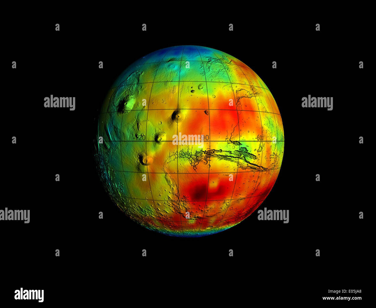 NASA's Mars Odyssey spacecraft overlays epithermal neutron data on MGS ...