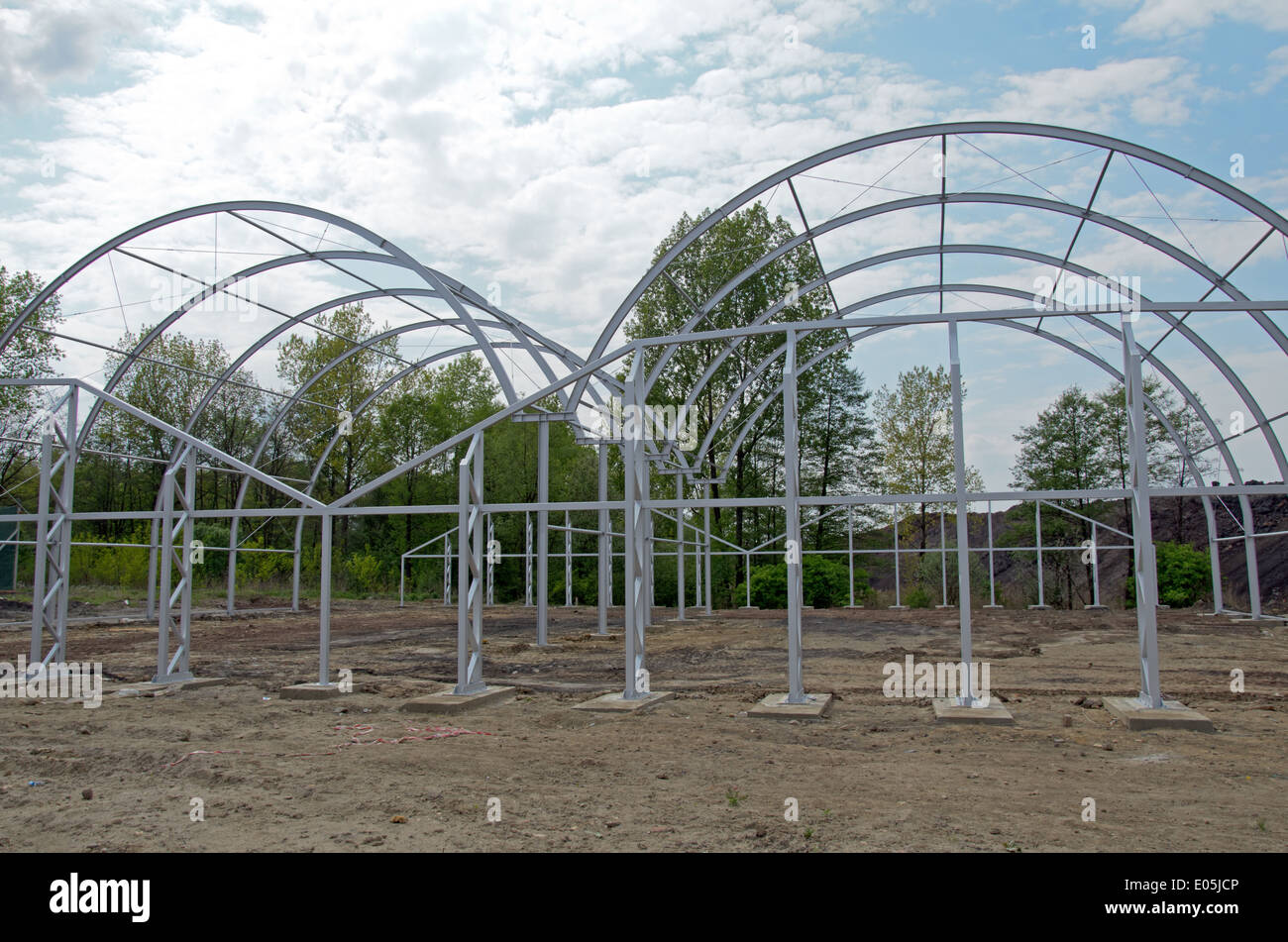 Photo of construction site of modern warehouse Stock Photo - Alamy