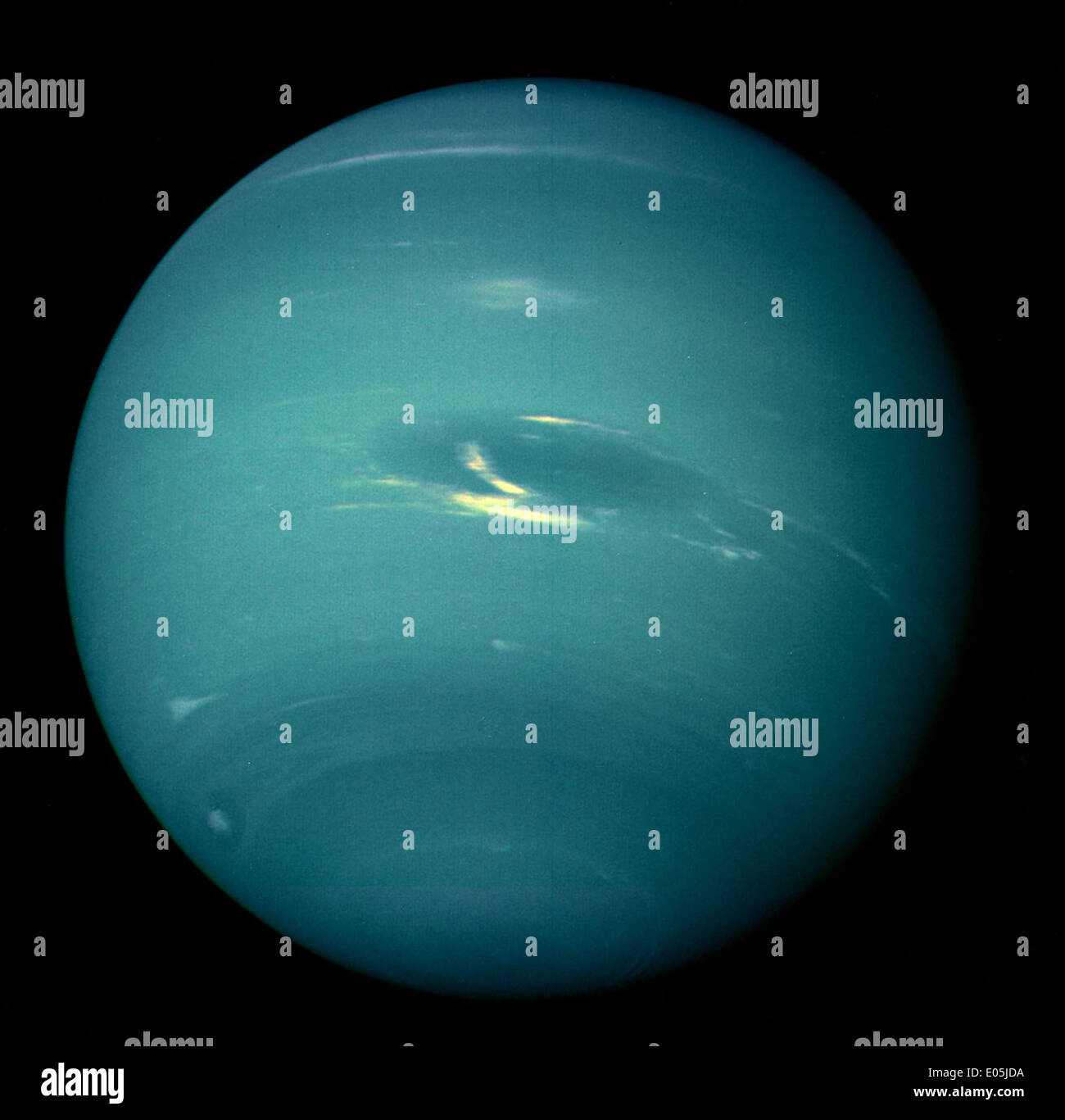 A 1990 image from NASA's Voyager 2 spacecraft showing Neptune, the ...