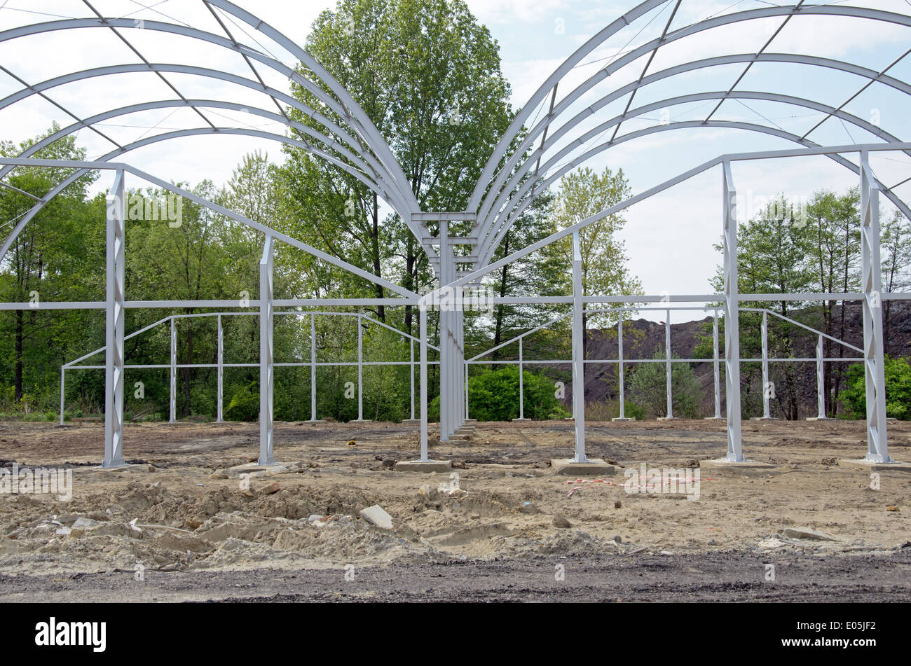 Photo of construction site of modern warehouse Stock Photo - Alamy