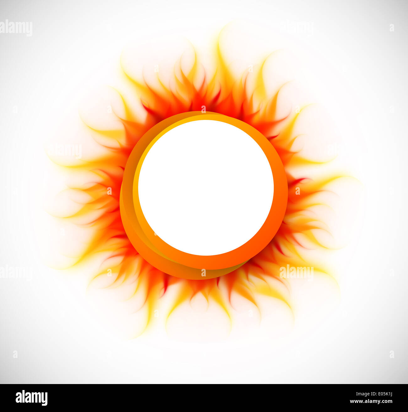 Bright orange circle with flame. Abstract illustration Stock Photo - Alamy