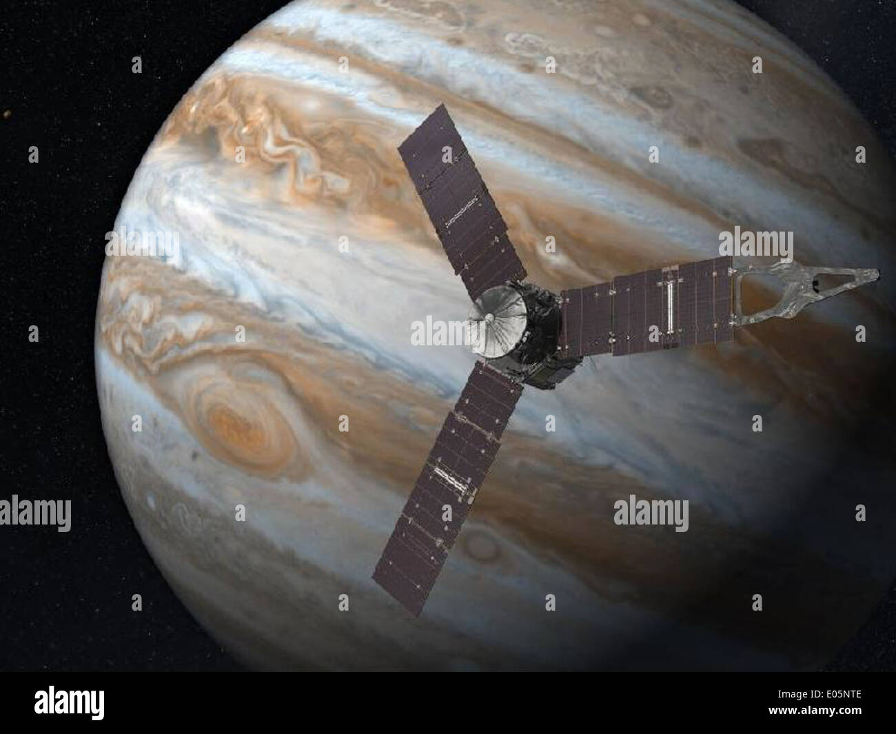 Juno, a NASA space probe, launched in 2011, is studying Jupiter’s ...