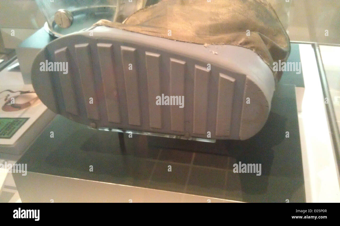 A close-up of a spacesuit boot sole, highlighting the design and ...