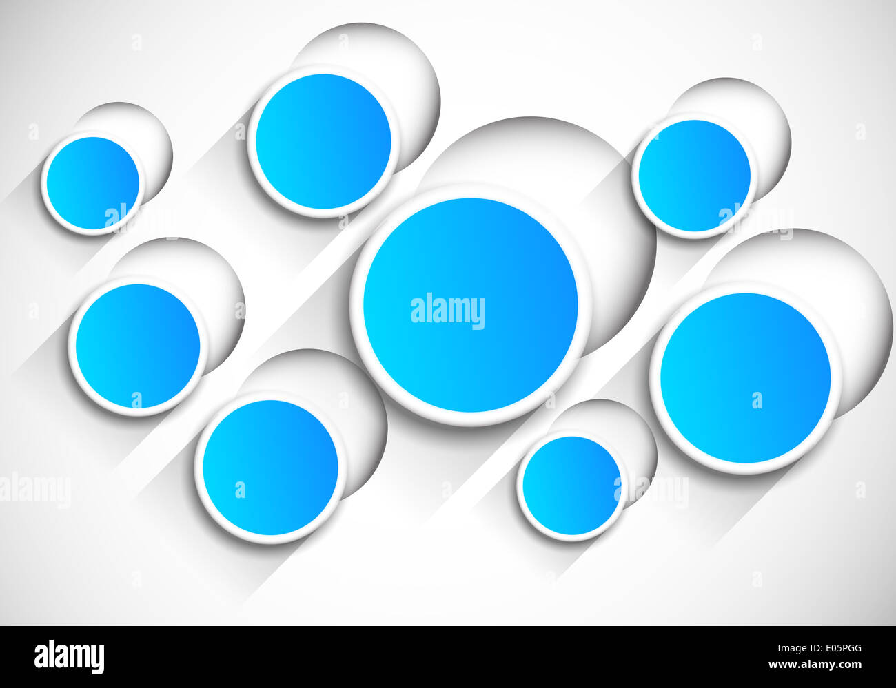 Abstract background with blue cut out circles Stock Photo - Alamy
