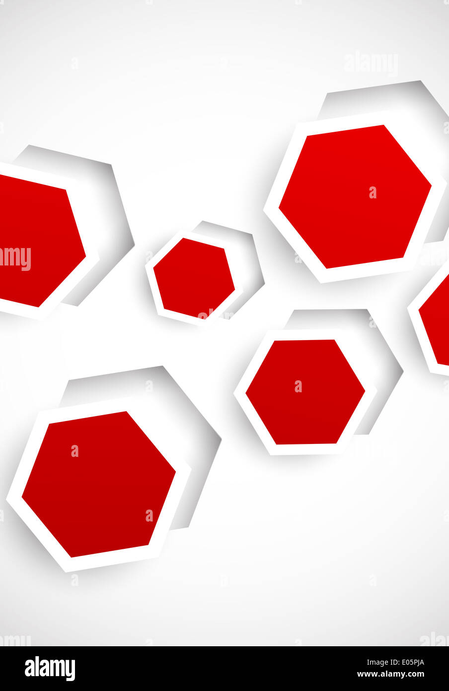 Abstract background with red cut out hexagons Stock Photo - Alamy
