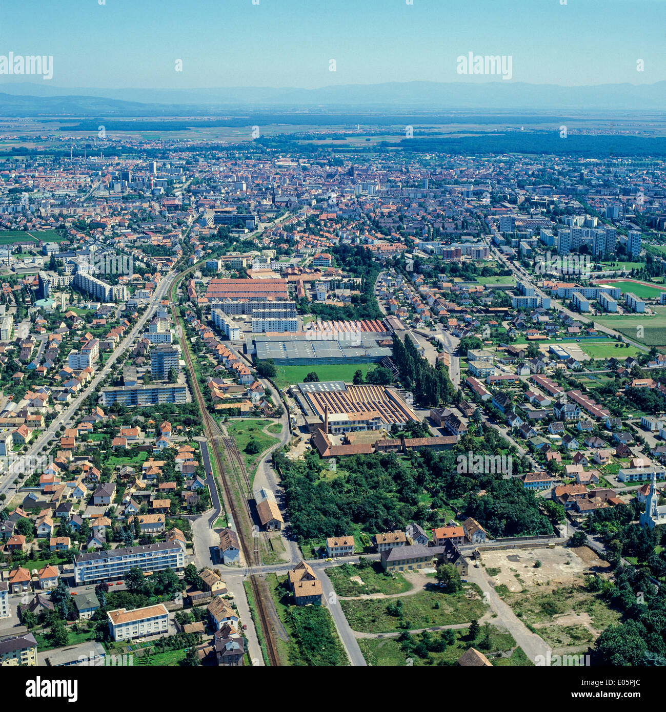 Aerial view of Colmar town Alsace France Stock Photo - Alamy