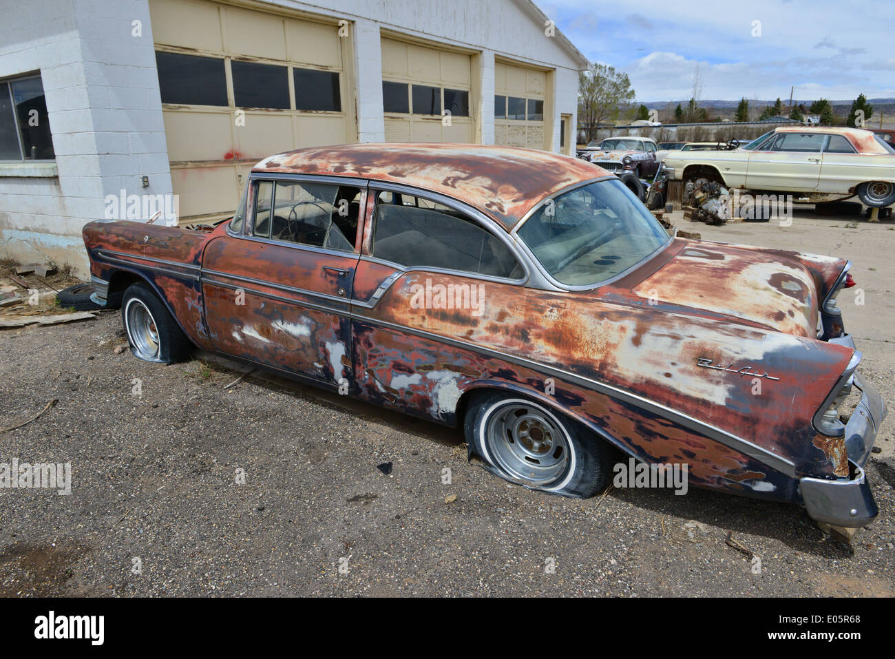 A scrap American car Stock Photo - Alamy