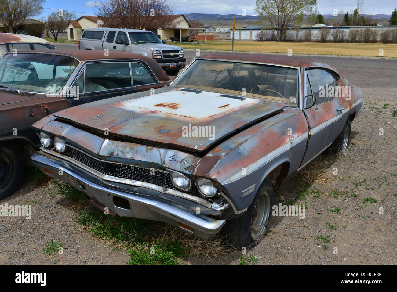 A scrap American car Stock Photo - Alamy