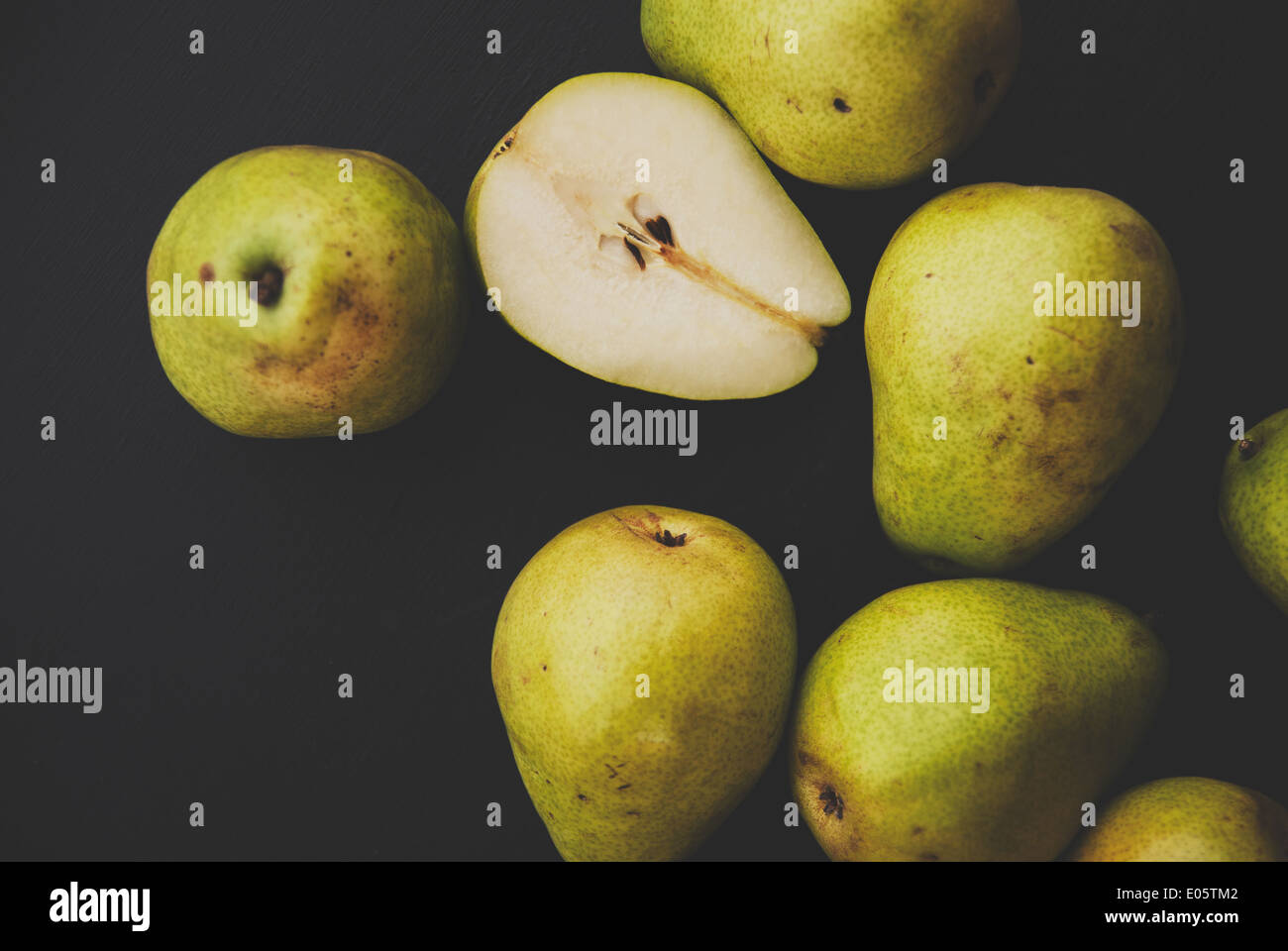 Pears on black background hi-res stock photography and images - Alamy