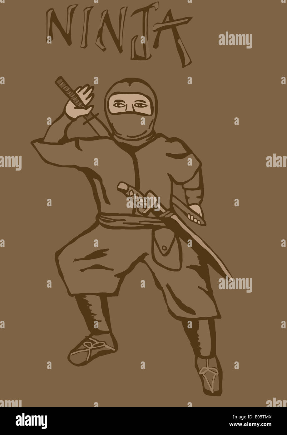 Ninja japan painting hi-res stock photography and images - Alamy