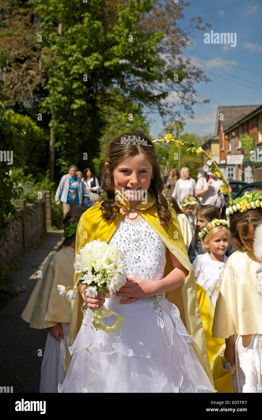 Downe, Kent, UK. 3rd May 2014. Downe May Queen Procession through the ...