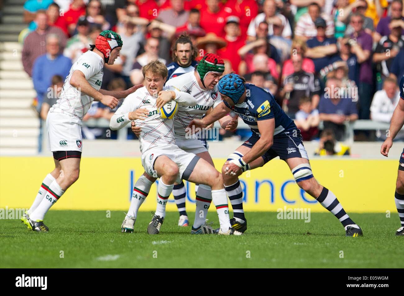 Salford, UK. 03rd May, 2014. Leicester Tigers fullback Mathew Tait in ...
