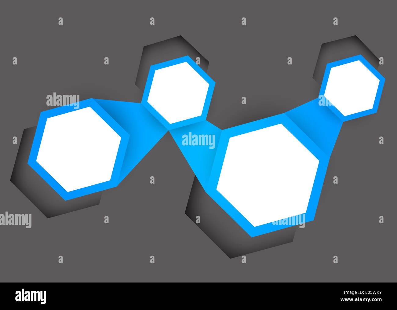 Background with blue connected hexagons Stock Photo - Alamy