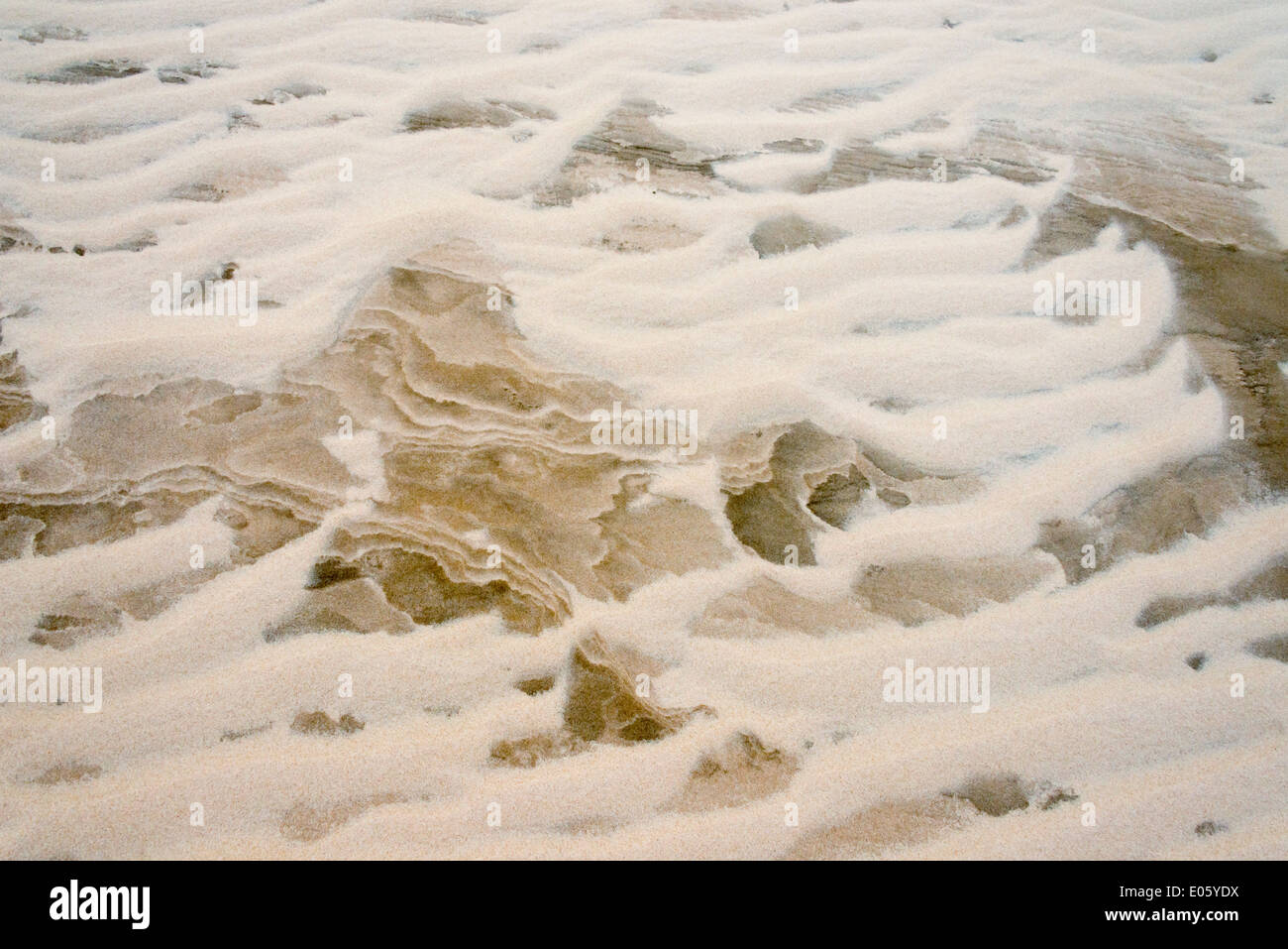 Pattern washed out by rain on sand dune resembling painting, Lencois ...