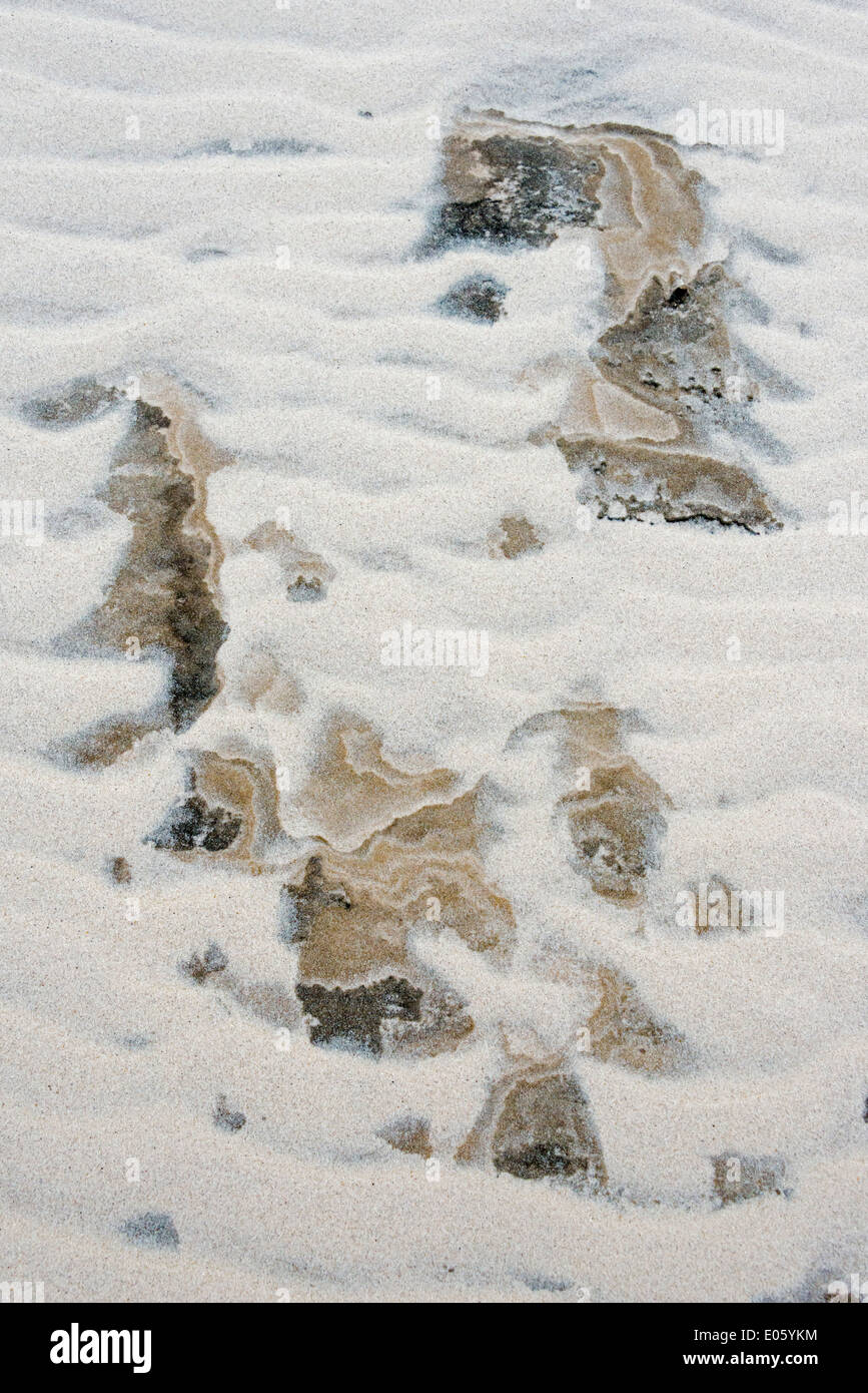 Pattern washed out by rain on sand dune resembling painting, Lencois ...