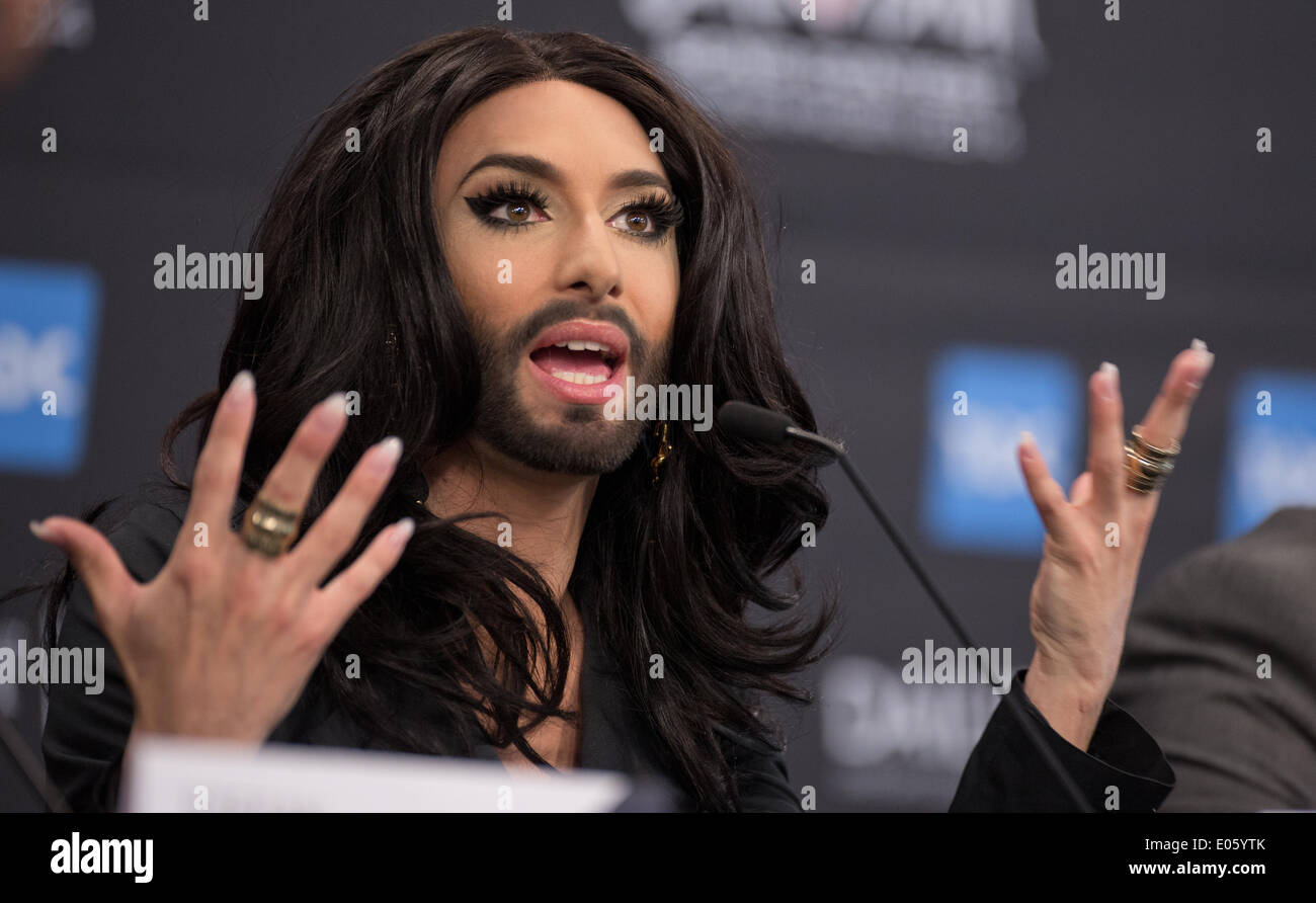 Copenhagen, Denmark. 3rd May, 2014. Singer Conchita Wurst representing ...